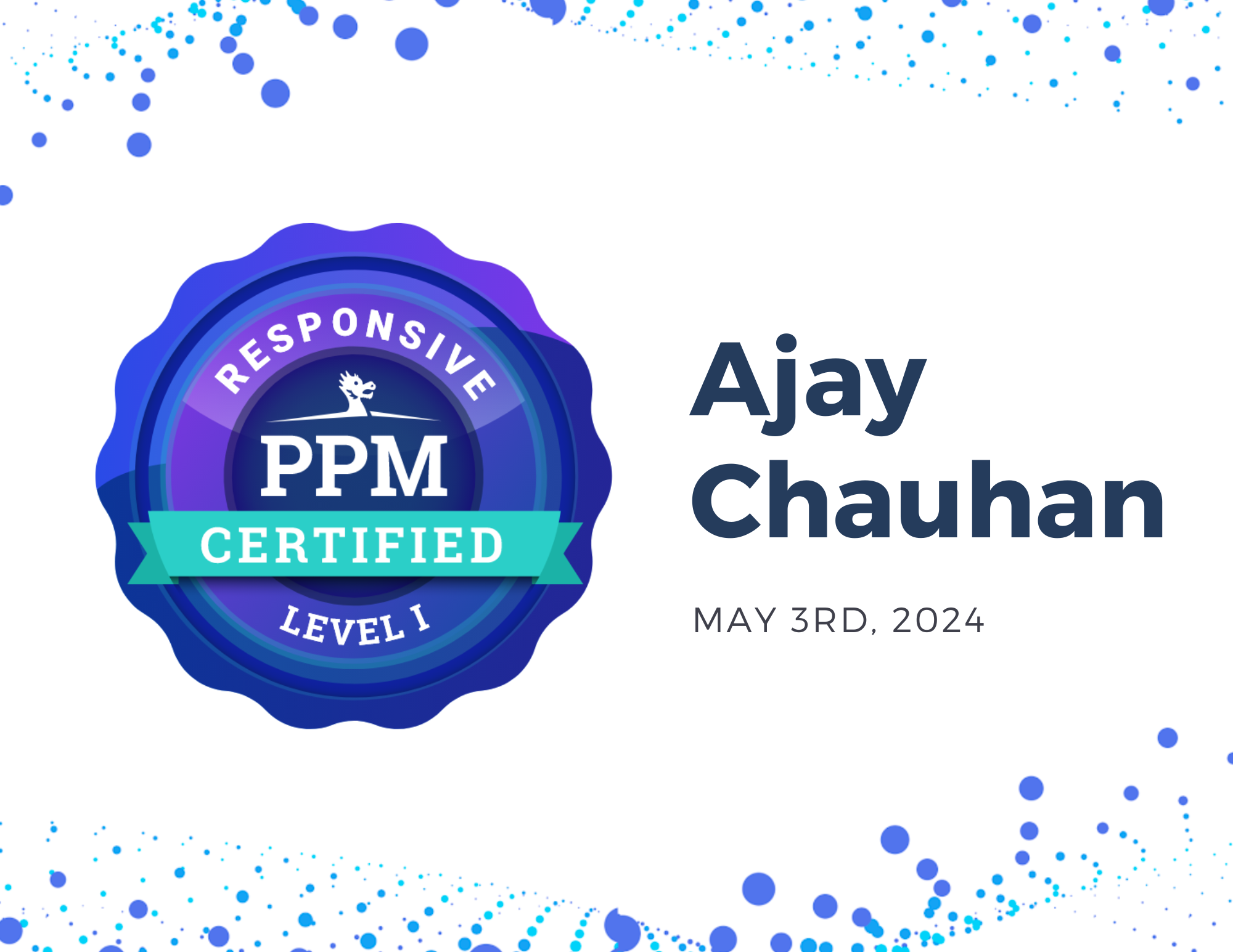 Ajay Chauhan Certification - Responsive Product Portfolio Management